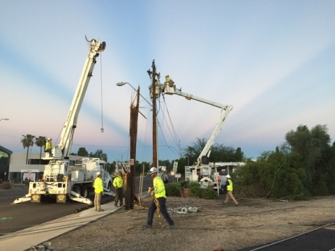 APS Crews Replace 485 Power Poles Taken Down by Storms since June