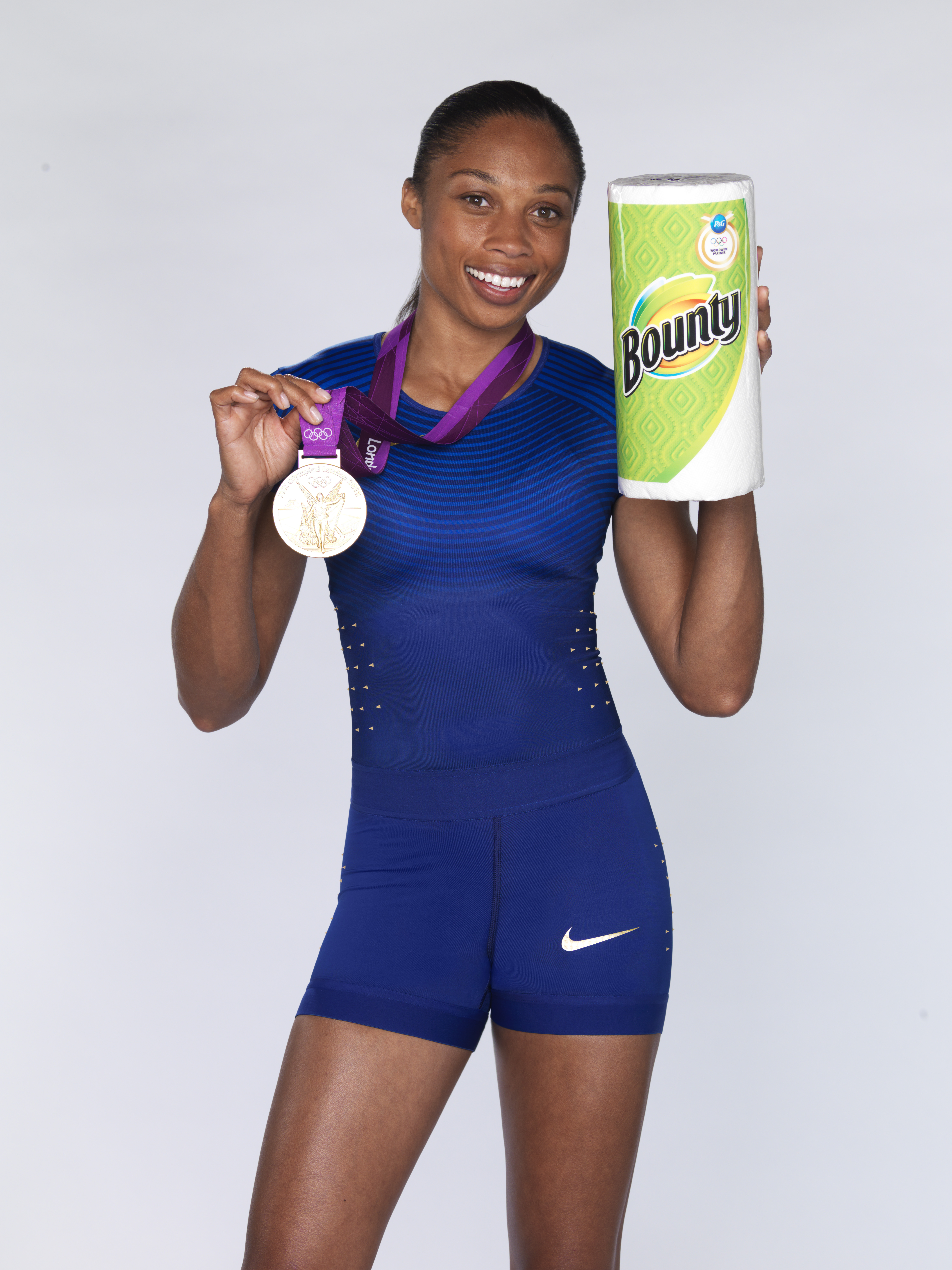 Olympic Sprinter and Gold Medalist Allyson Felix and Bounty Encourage ...