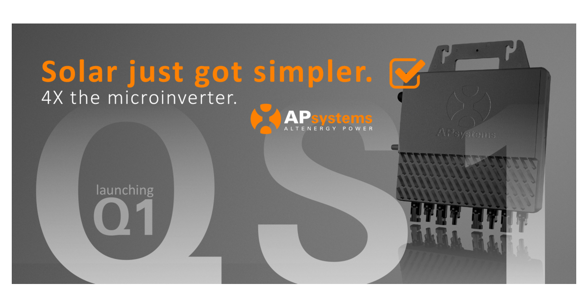 APsystems lanceert Vier-Module 1200W AC QS1 Micro-omvormer | Business Wire