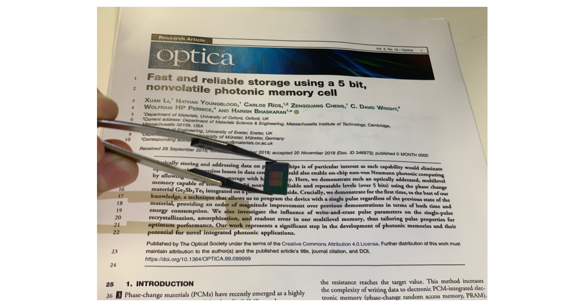 New Optical Memory Cell Achieves Record Data-Storage Density | Business ...