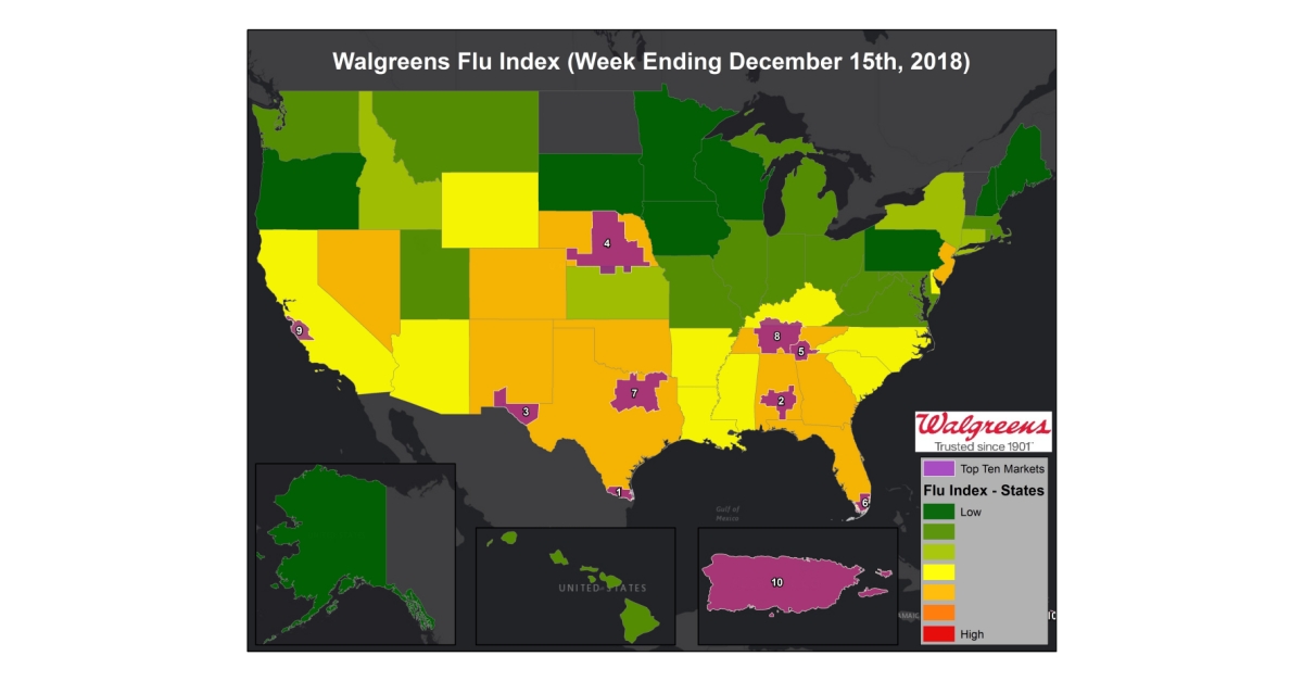 Southern US Continues to Top This Week’s Walgreens Flu Index ...