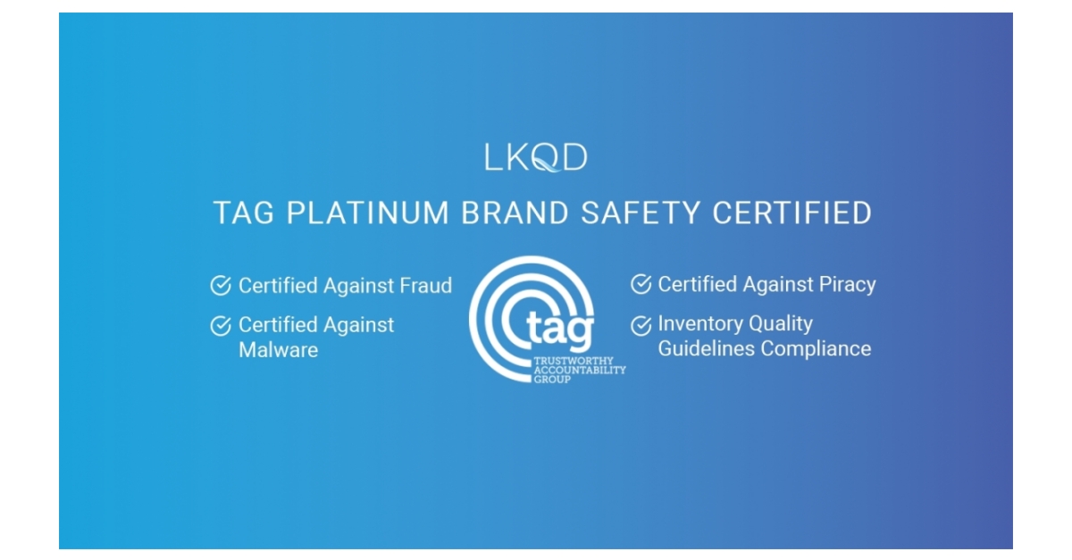 LKQD Technologies’ Platform Achieves TAG’s Highest Independent ...