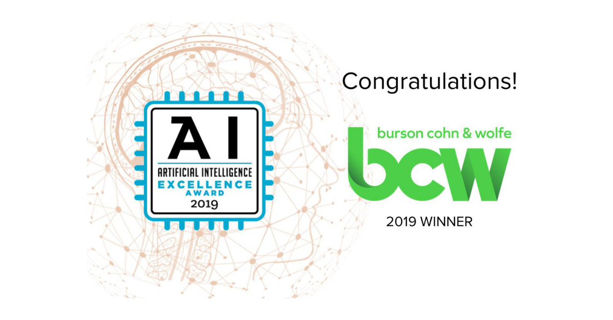 BCW mit Artificial Intelligence Excellence Award 2019 ausgezeichnet ...