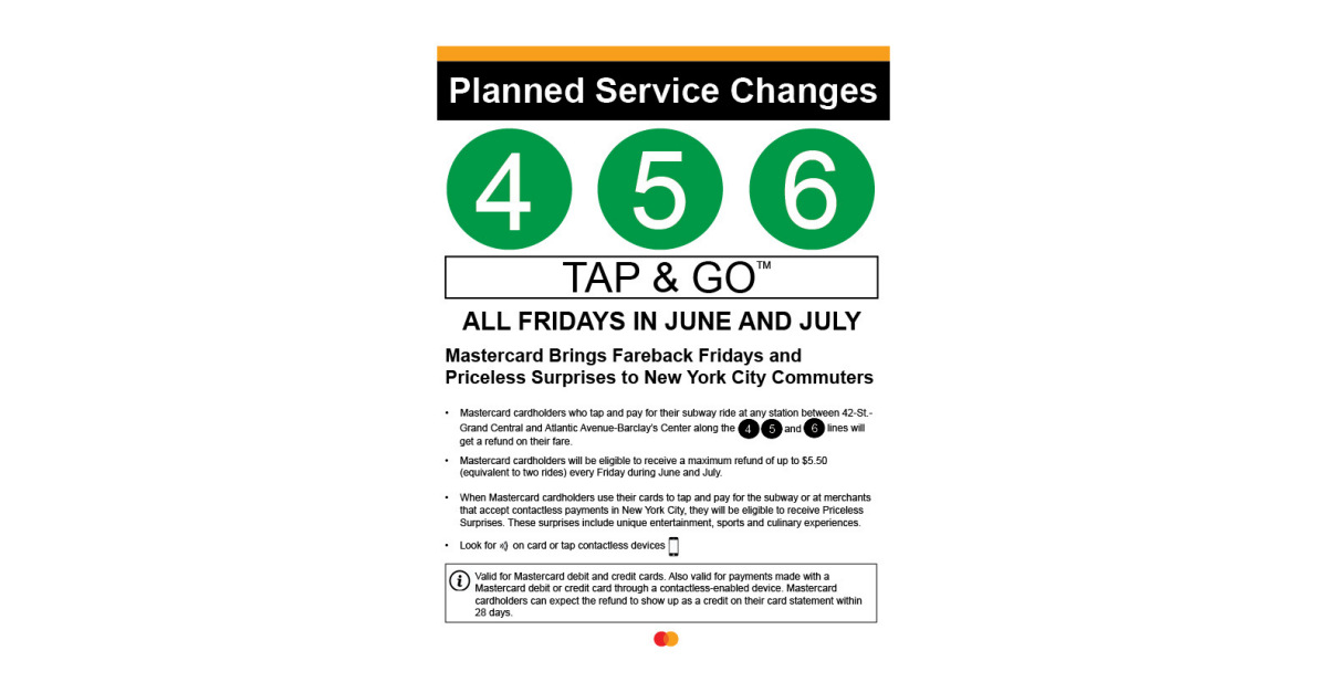 Mastercard Brings Fareback Fridays and Priceless Surprises to New York ...