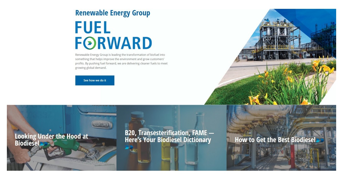 Renewable Energy Group Launches New Website That Serves as Leading ...