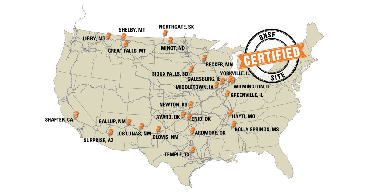 BNSF Railway Announces Six New Certified Sites | Business Wire