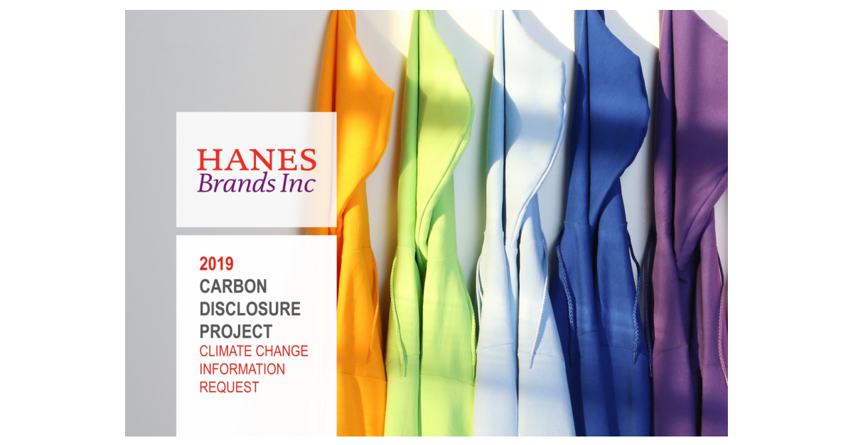 HanesBrands Scores a Superior A- Grade for Continued Environmental Stewardship in the CDP 2019 ...