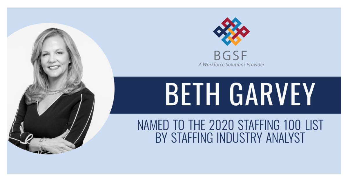 BG Staffing’s President and CEO, Beth A. Garvey Named to the SIA 2020 ...