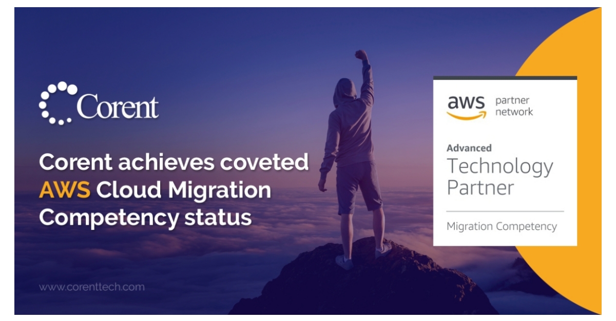 Corent Tech Achieves AWS Migration Competency Status | Business Wire