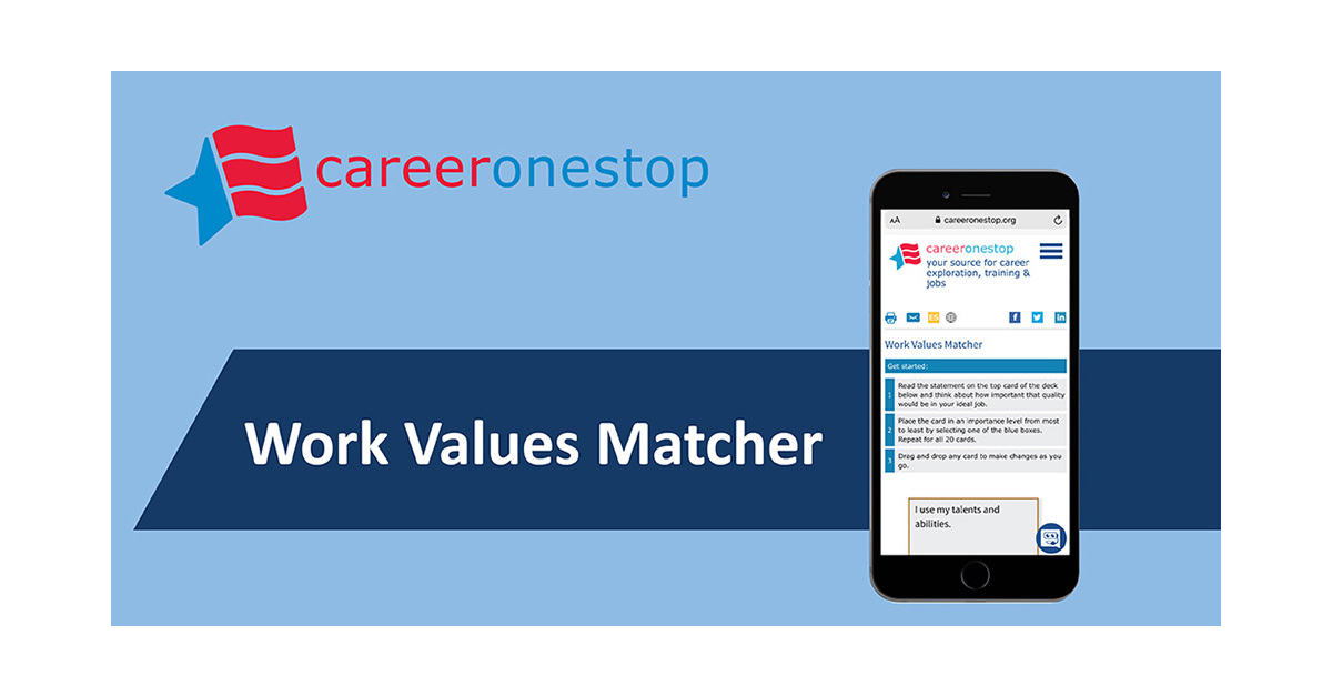 Nuevo en CareerOneStop: Work Values Matcher ayuda a los solicitantes de ...