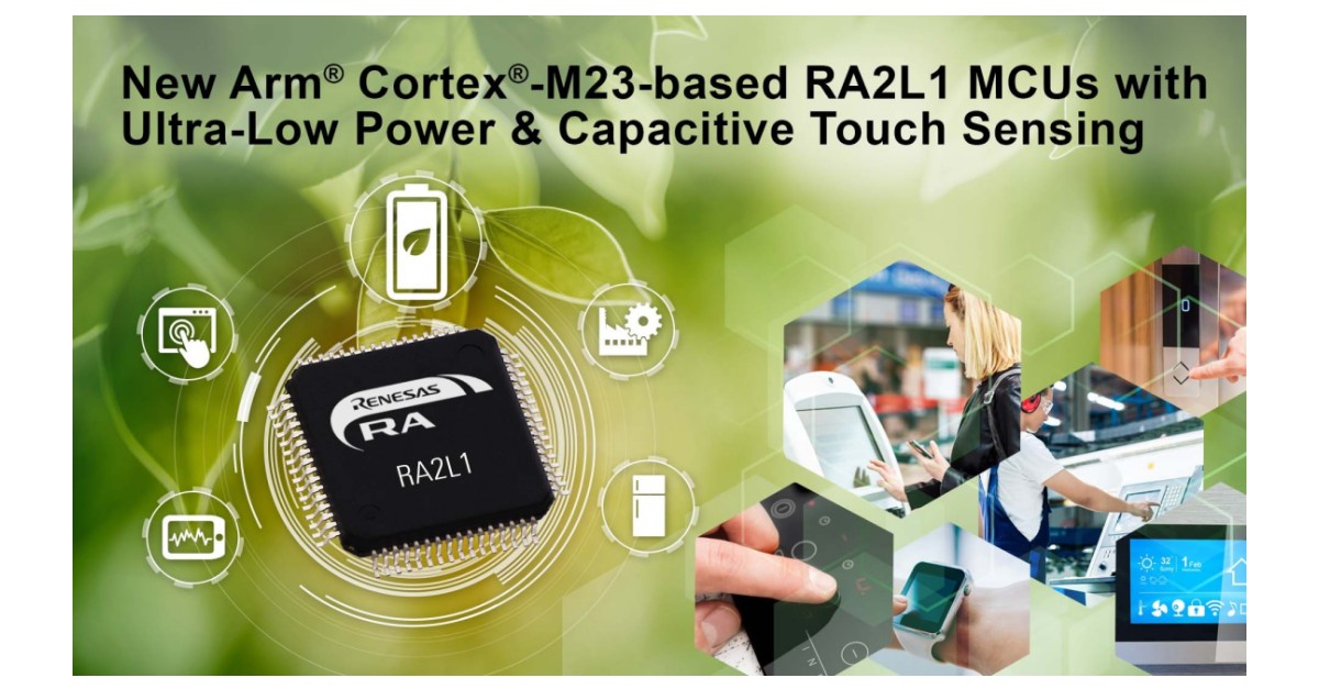 Renesas RA Family Adds Ultra-Low Power RA2L1 MCU Group with Advanced Capacitive Touch Sensing ...