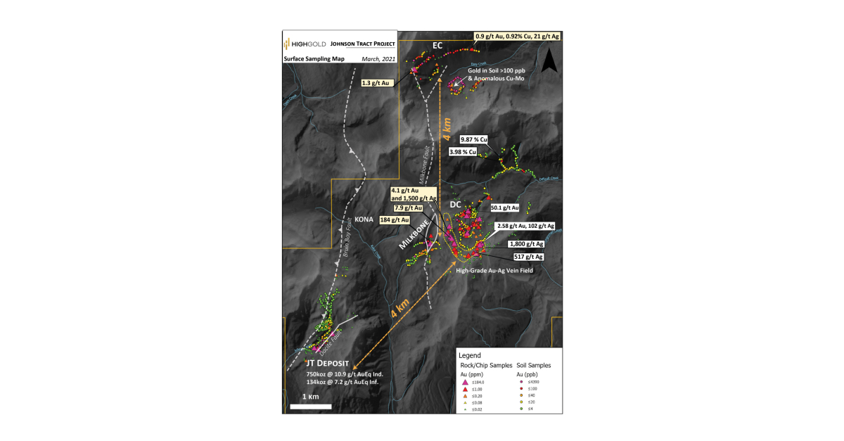 HighGold Identifies Regional Gold-Bearing Structure at Johnson Tract ...