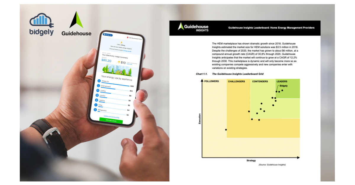 Bidgely Named a Leader in the Home Energy Management Market by Guidehouse Insights | Business Wire