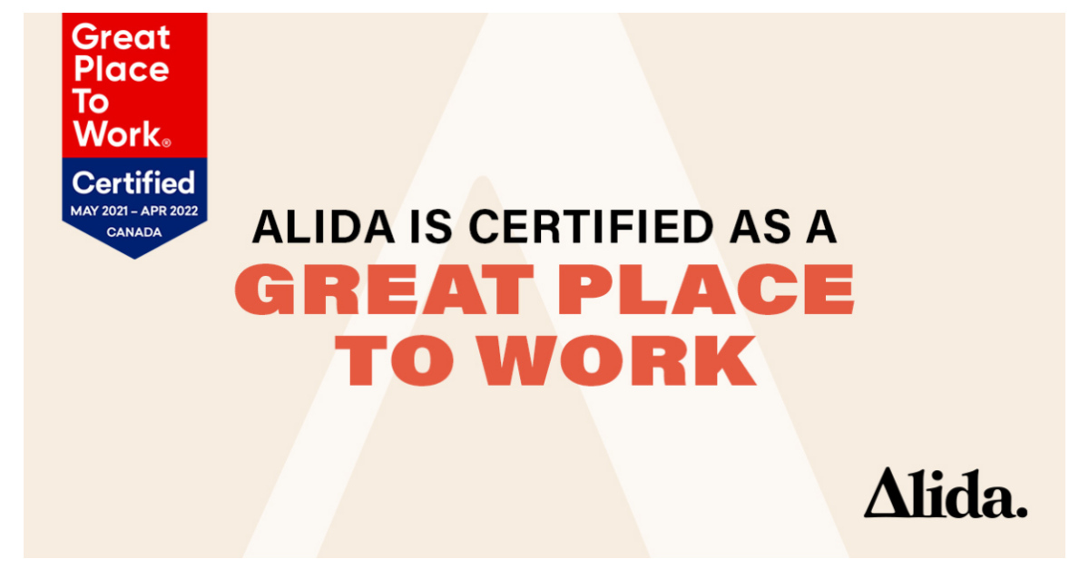 Alida Earns 2021 Great Place to Work® Certification | Business Wire