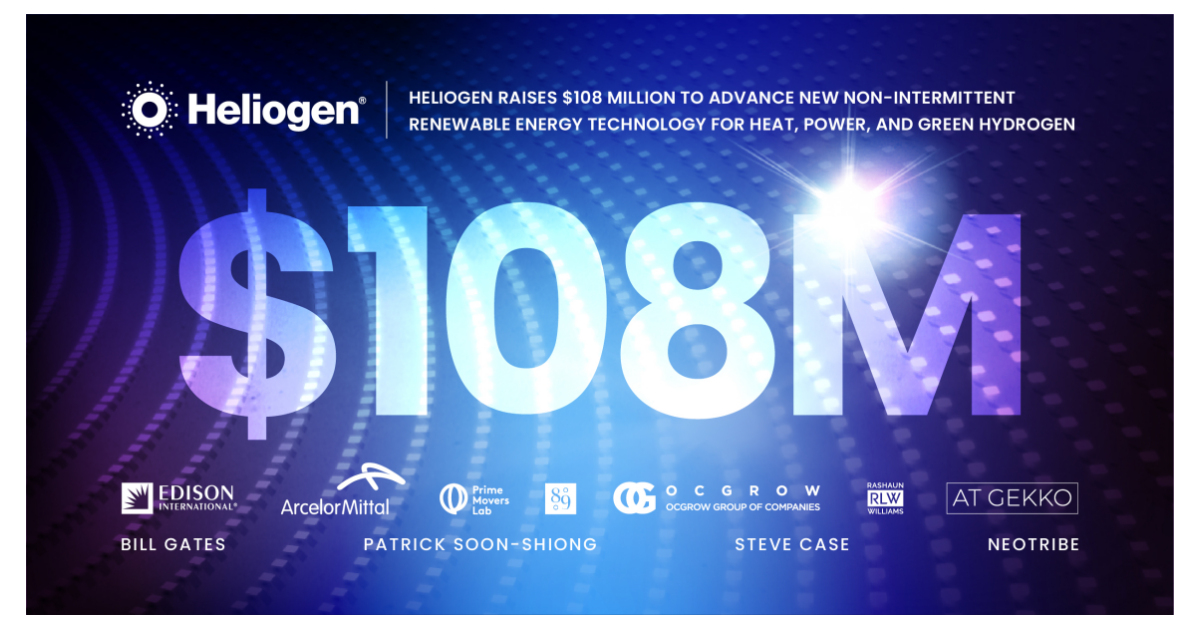 Heliogen Raises $108 Million to Advance New Non-Intermittent Renewable ...