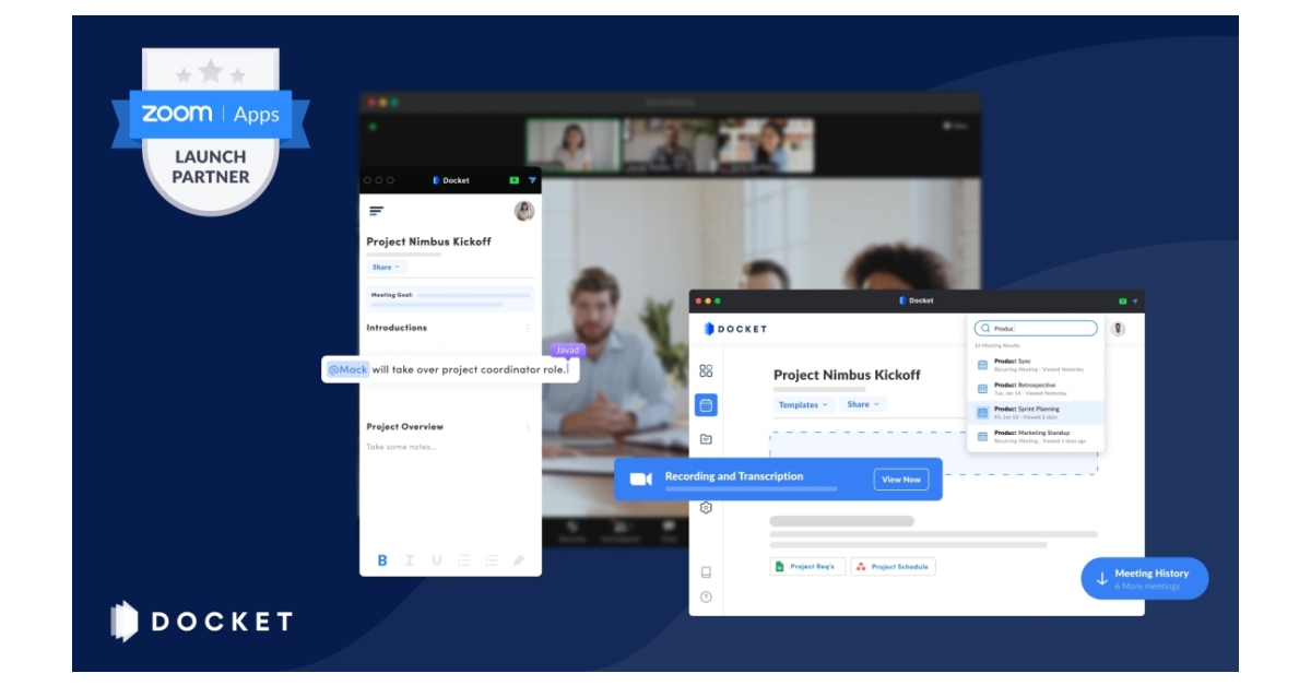 Docket Launches App for Zoom to Enhance In-Meeting Collaboration ...