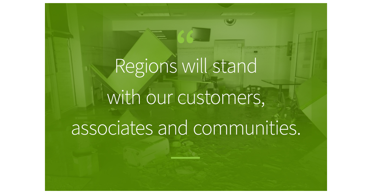 Regions Responds: Bank Announces Flood-Recovery Services for Middle ...