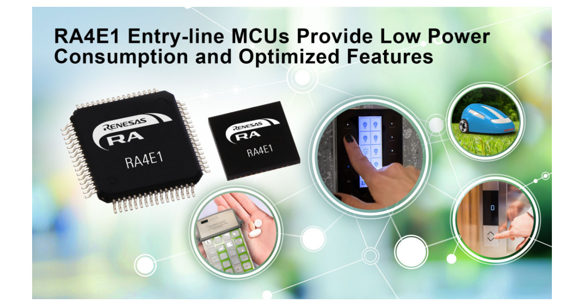 Renesas’s Expands RA MCU Family With New RA4 Entry-Line Group Offering Optimal Value With ...