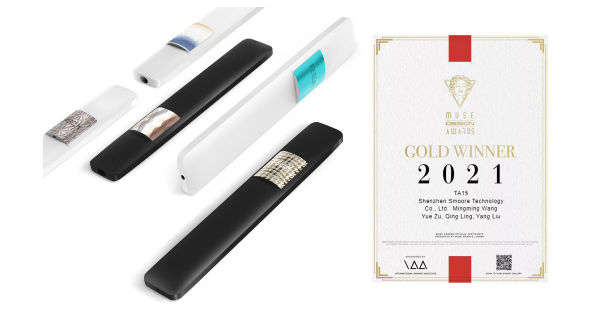 SMOORE remporte un prix MUSE Design 2021 pour sa vapoteuse jetable TA15 ...