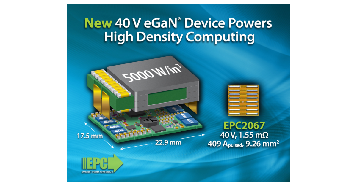 40 V eGaN® FET Ideal for High Power Density Telecom, Netcom, and ...