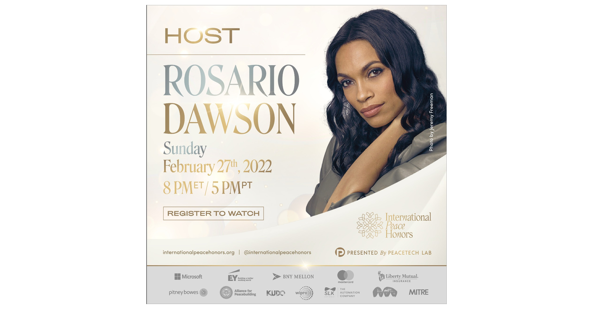 Rosario Dawson To Host The 2022 International Peace Honors Presented By PeaceTech Lab | Business ...