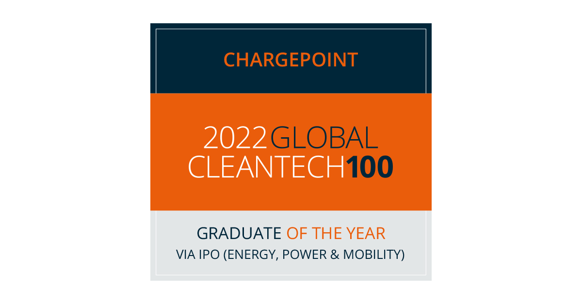 ChargePoint Awarded the 2022 Global Cleantech 100 Graduate of the Year ...