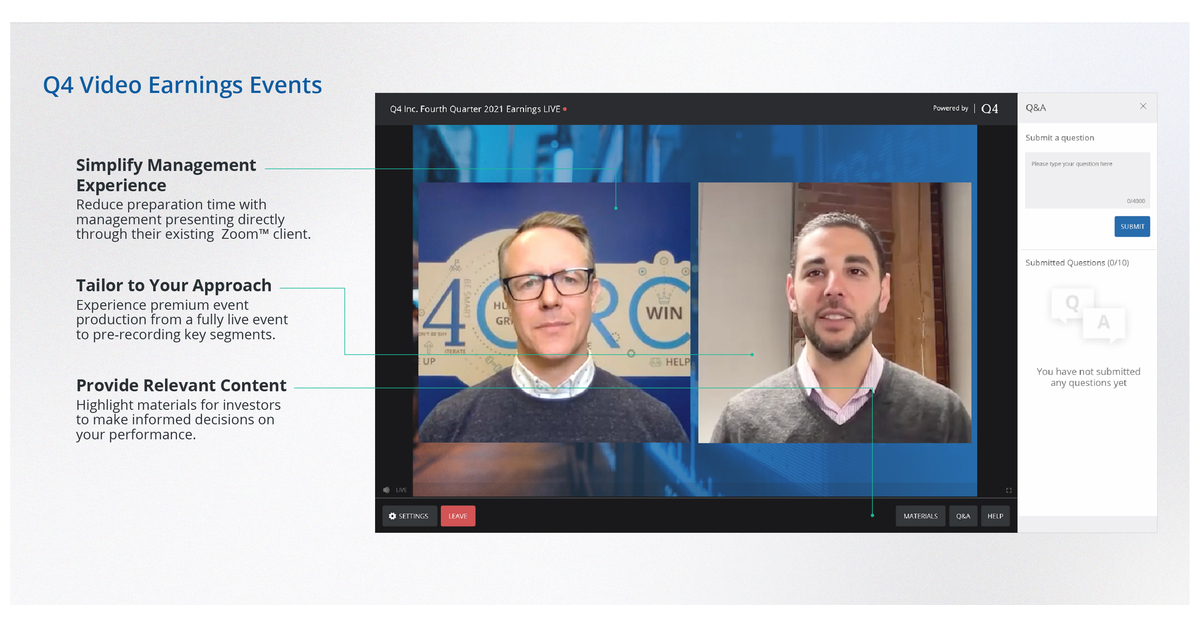 Q4 Inc. lanza un nuevo producto de vídeo para la presentación de ...