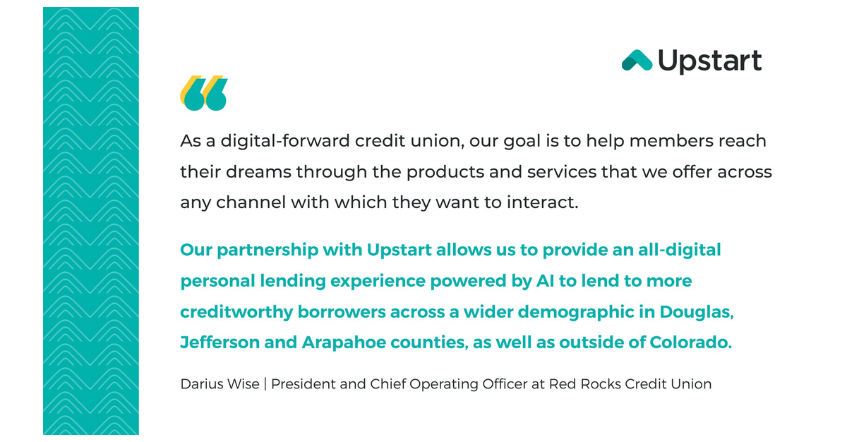 Red Rocks Credit Union Selects Upstart for Personal Lending | Business Wire