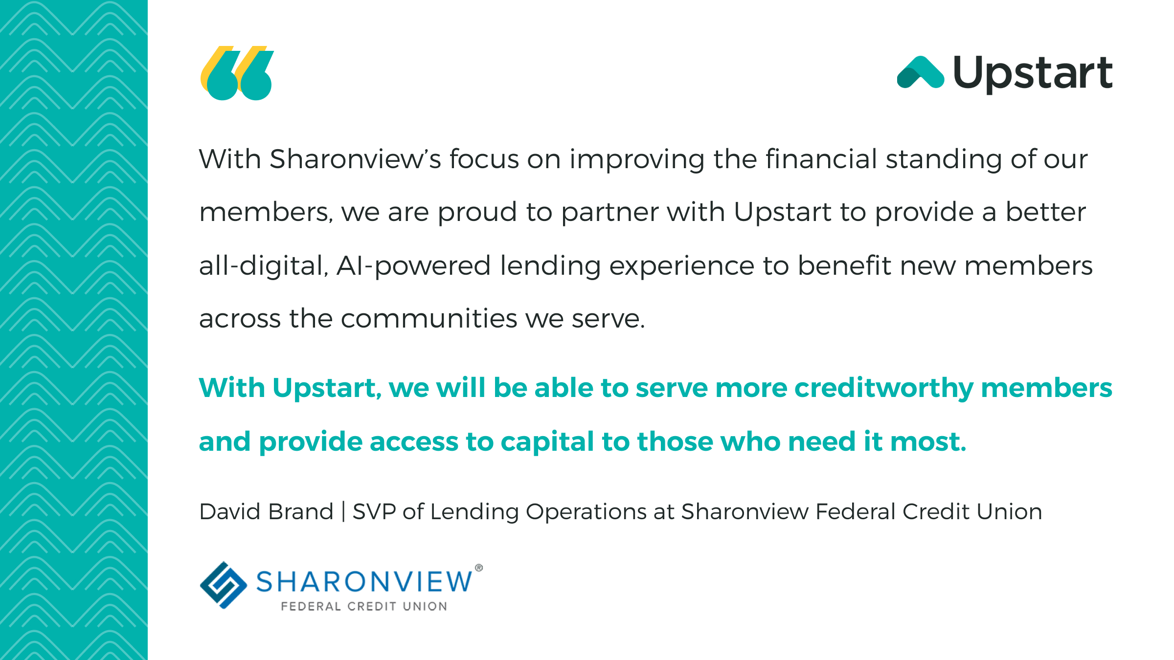 Sharonview Federal Credit Union Selects Upstart for Personal Lending ...