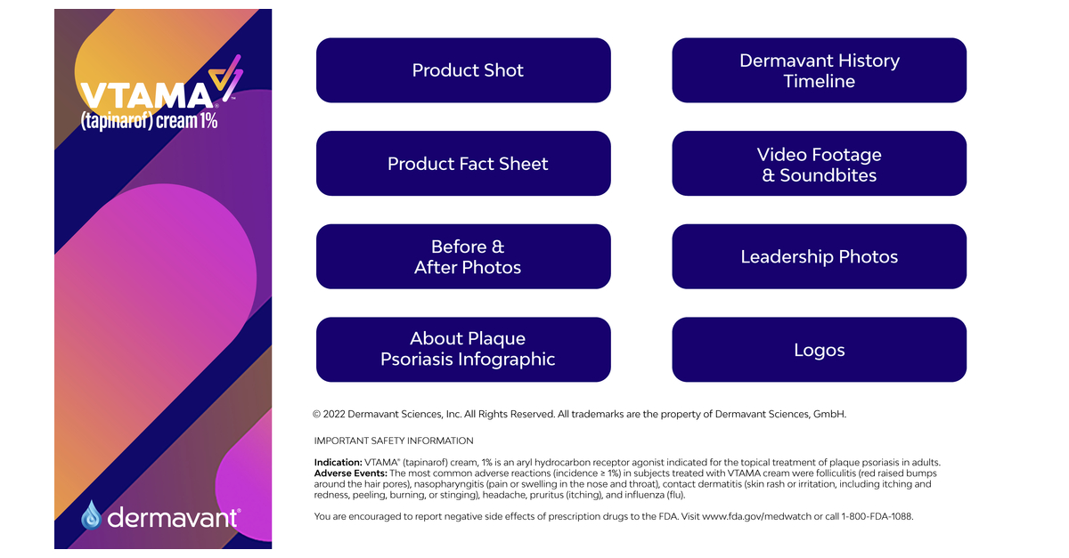 FDA Approves Dermavant’s VTAMA® (tapinarof) cream, 1% for the Treatment ...