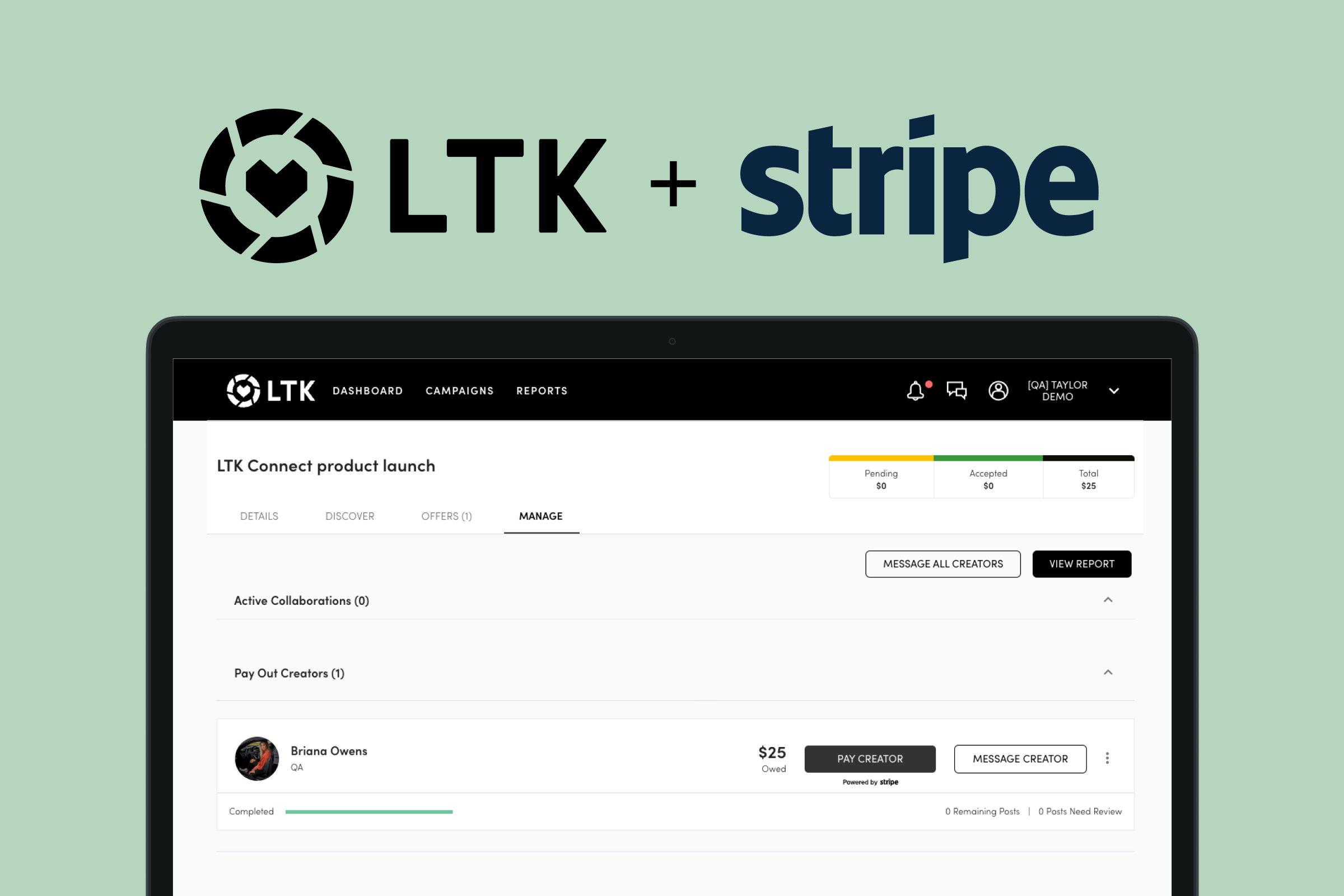LTK and Stripe Partner to Power Instant Creator Payments | Business Wire
