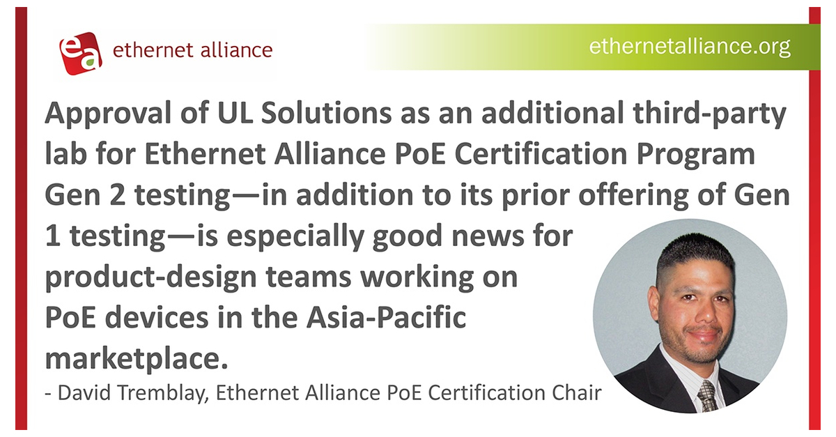 UL Solutions Approved for Ethernet Alliance Gen 2 Power Over Ethernet ...