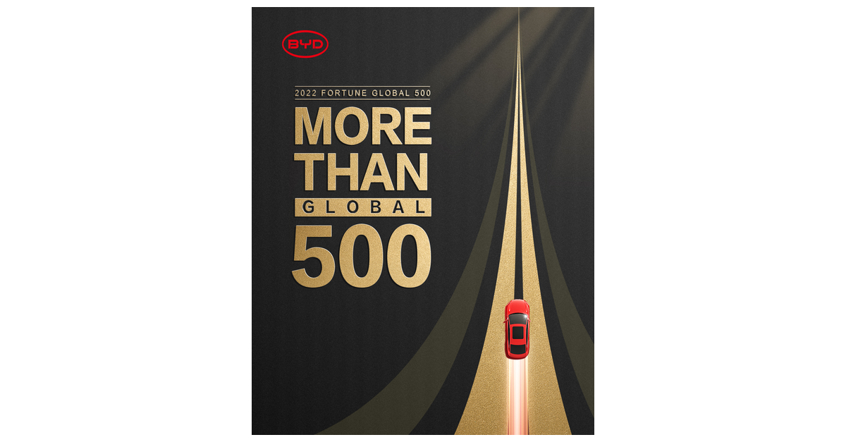 BYD Made the Fortune Global 500 List for 2022 | Business Wire