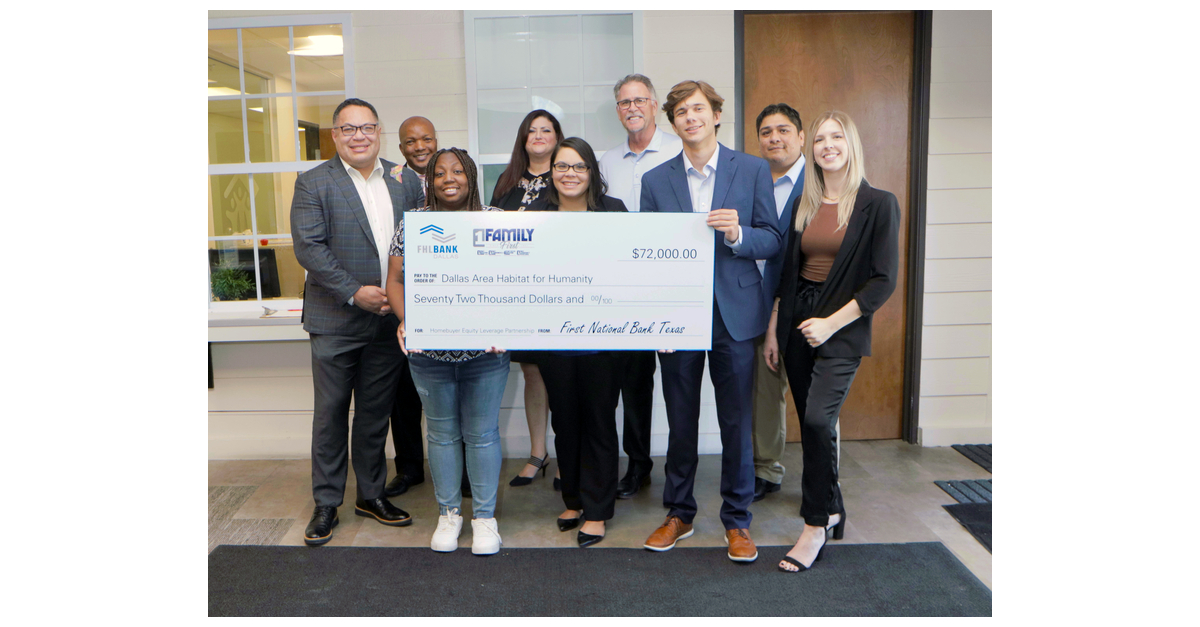 First National Bank Texas and FHLB Dallas Announce $72K to Dallas Area ...
