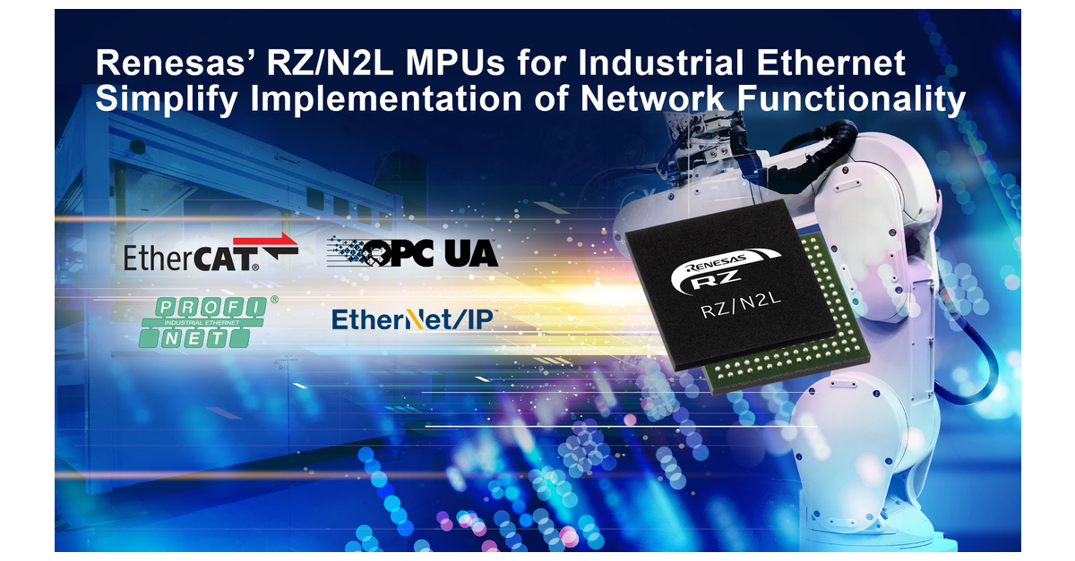 Renesas’ RZ/N2L MPUs for Industrial Ethernet Simplify Implementation of Network Functionality in ...