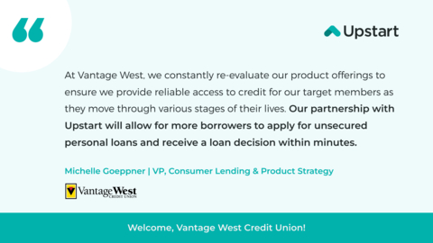 Vantage West Credit Union Partners with Upstart to Offer a More ...