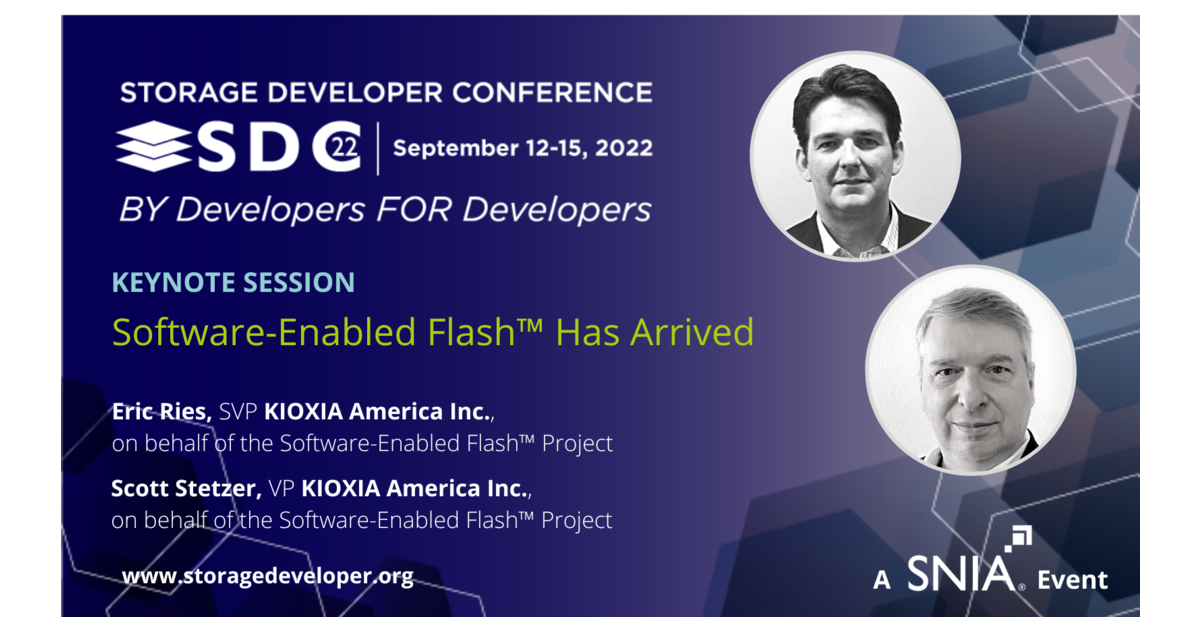 KIOXIA Spotlights Software-Enabled Flash at SNIA’s Storage Developer ...
