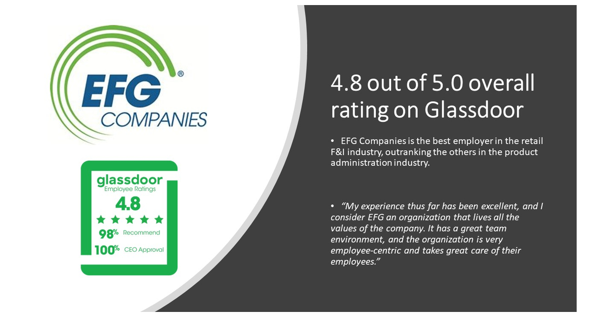 EFG Companies Ranked Best Employer in Retail F&I Industry | Business Wire