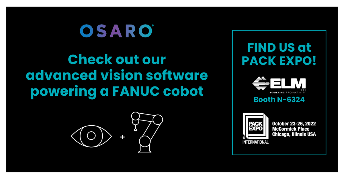 Elm Electrical and OSARO Demonstrate Piece-Picking Cobot at PACK EXPO 2022 | Business Wire