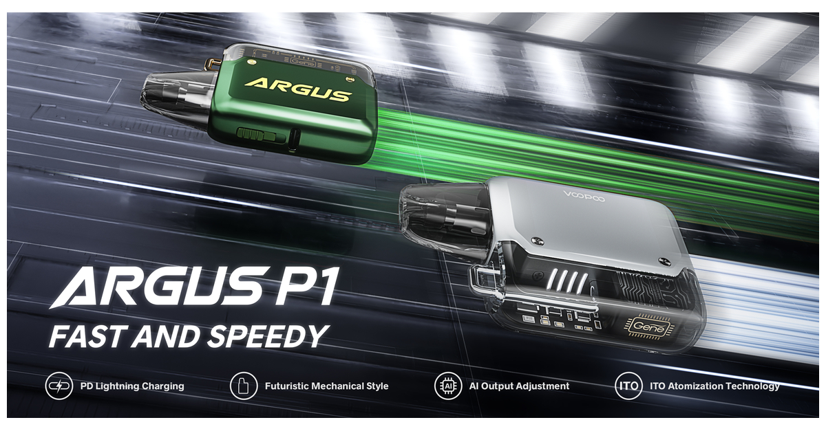 ¡Rápido y veloz! El gigante del vapeo VOOPOO lanzó el ARGUS P1 con diseño futurista y carga ...