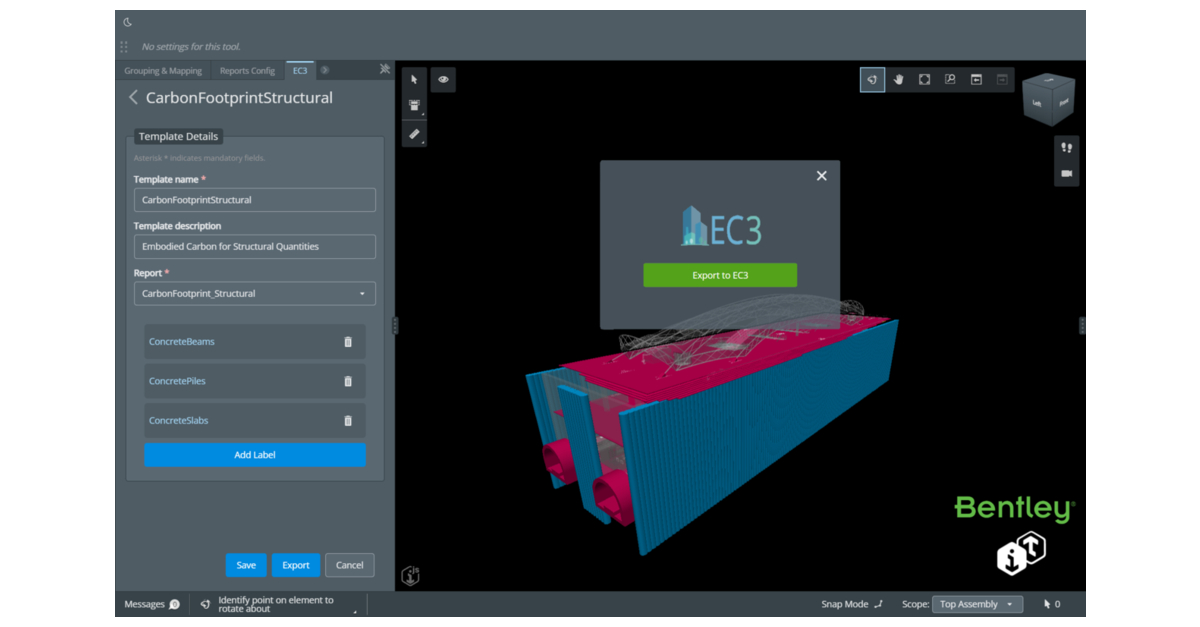 Bentley Systems annuncia l'integrazione dell'EC3 con la piattaforma iTwin di Bentley per il ...