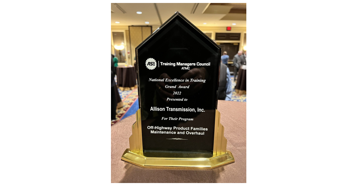 Allison Transmission Recognized with ASE ATMC National Excellence in ...