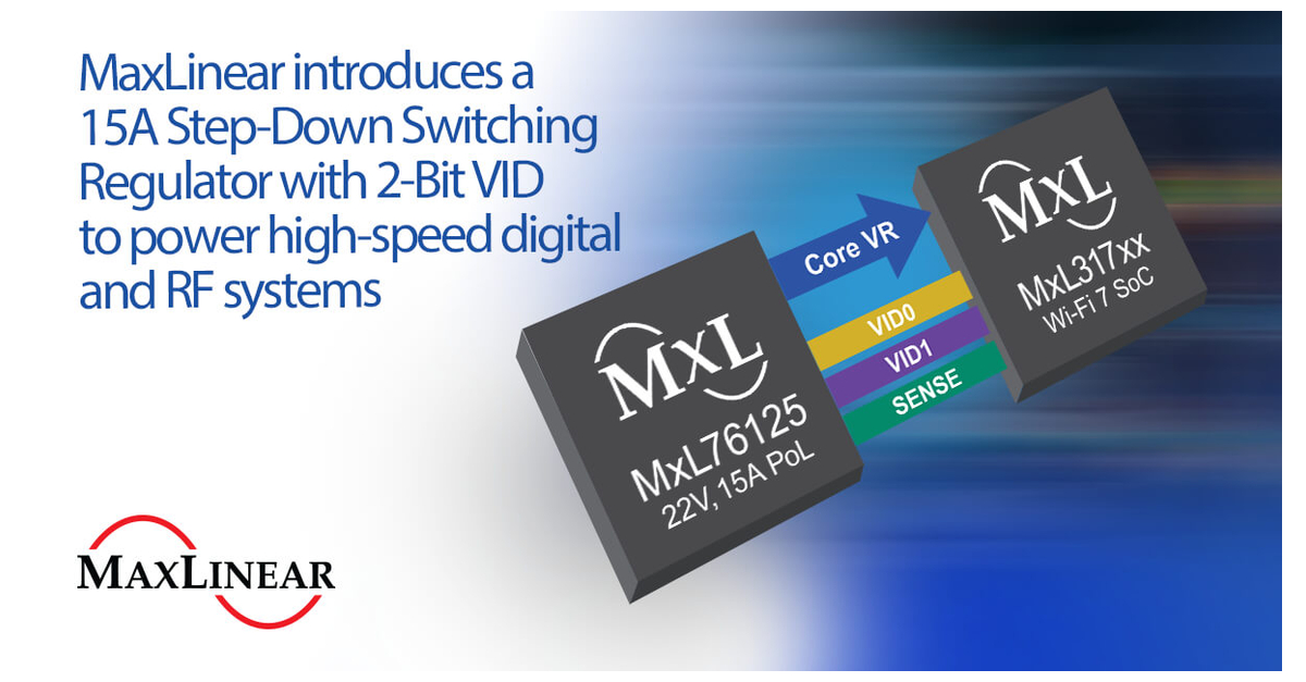 MaxLinear Introduces a 15A Step-Down Switching Regulator With 2-Bit VID to Power High-Speed ...