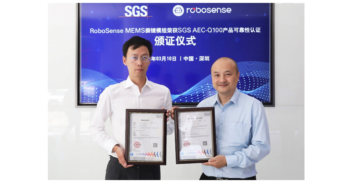 RoboSense M Series LiDAR Achieved AEC-Q100 Certification Issued by SGS ...