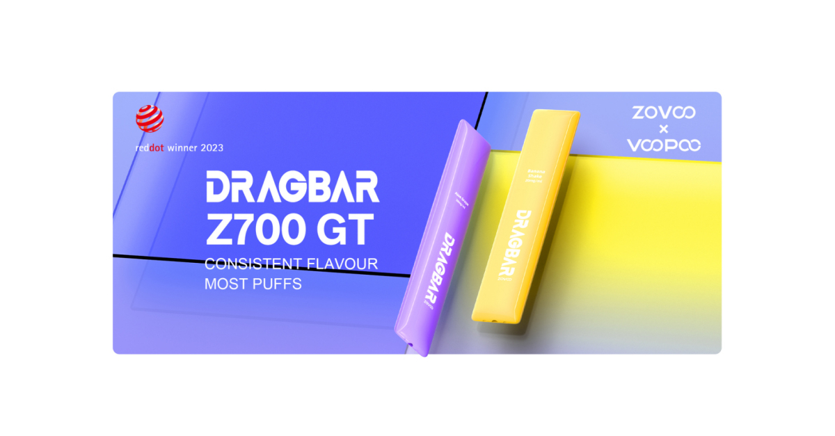 ZOVOO's DRAGBAR Z700 GT Ultra-Thin Disposable Vape Wins 2023 Red Dot Award | Business Wire