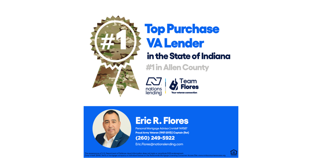 Eric Flores Named #1 VA Purchase Lender in State of Indiana and Allen ...