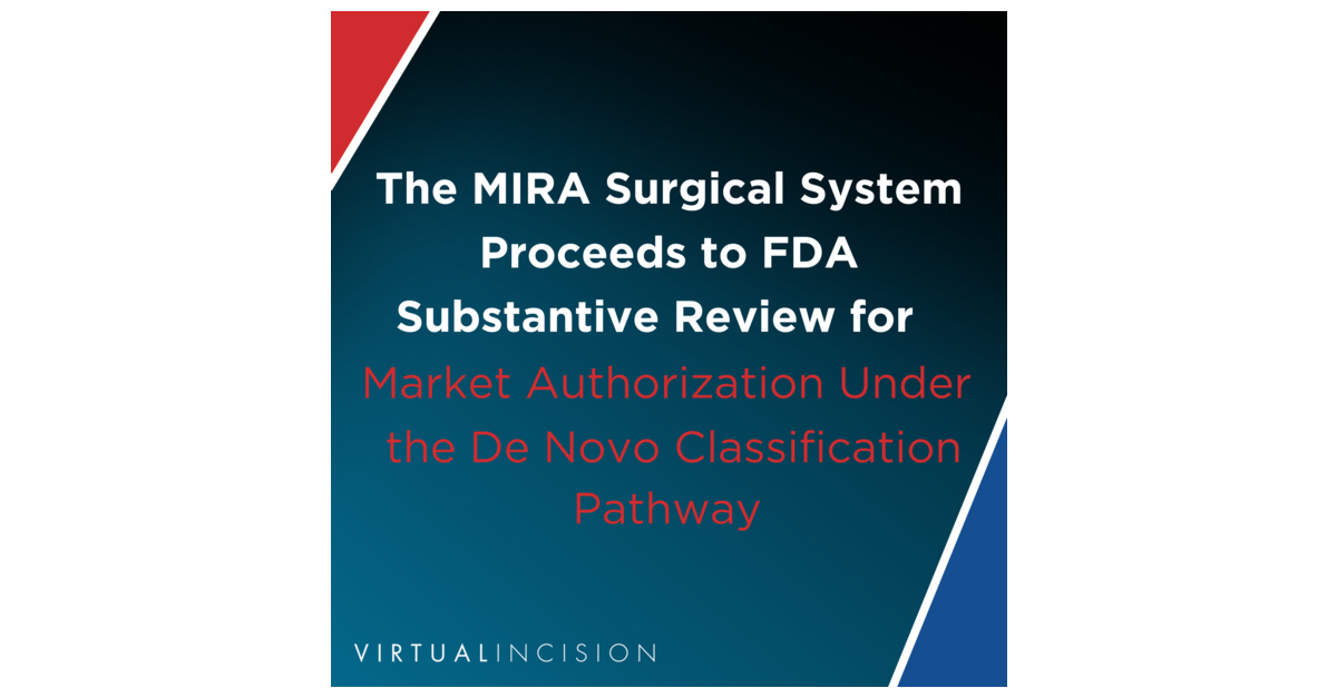 The MIRA Surgical System Proceeds to FDA Substantive Review for Market Authorization Under the ...