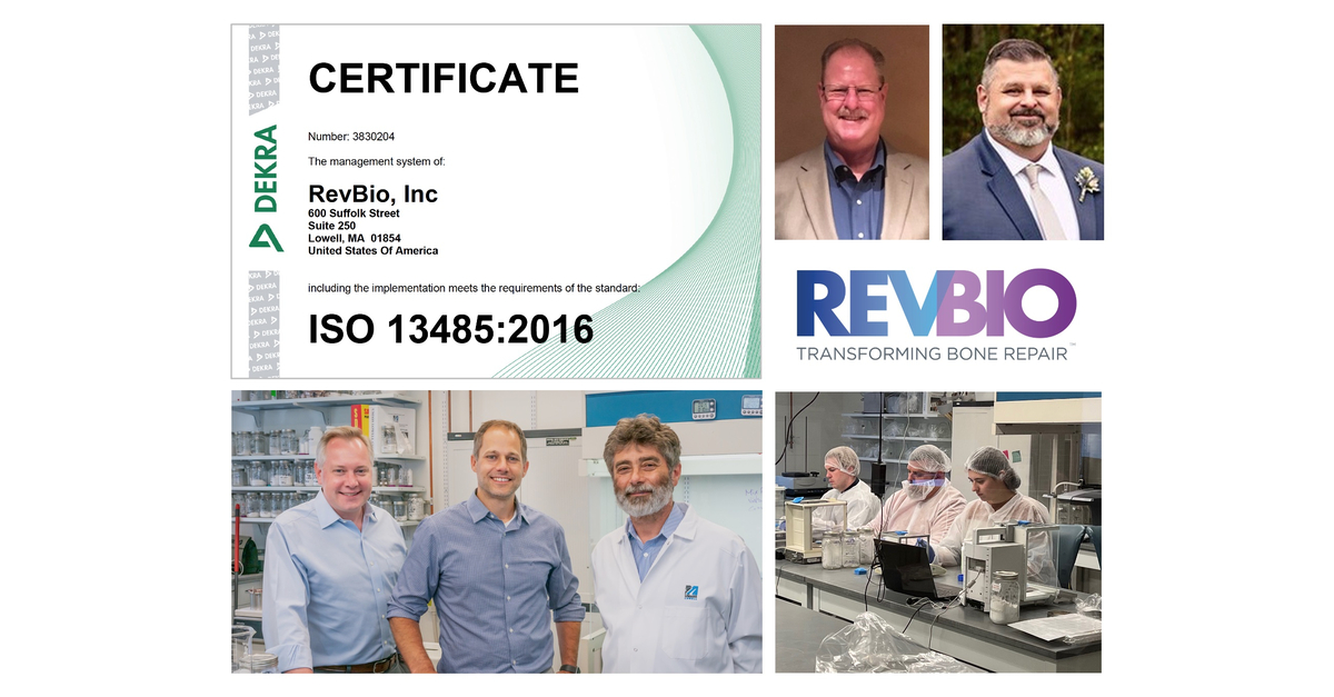 RevBio Receives ISO 13485 Certification for its Quality Management ...