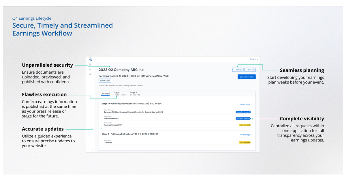 Q4 Inc. lance Earnings Lifecycle sur la plateforme Q4 | Business Wire