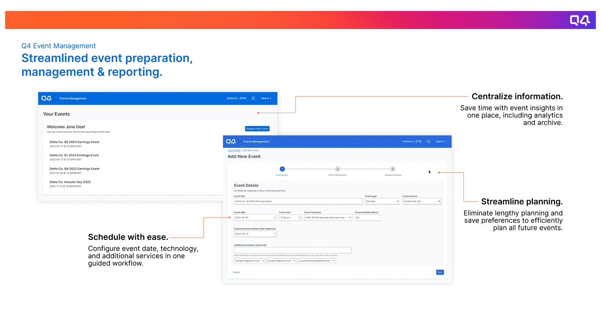 Q4 Inc. présente la première application de gestion d’évènements IR de ...